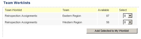 Team Worklists Portlet